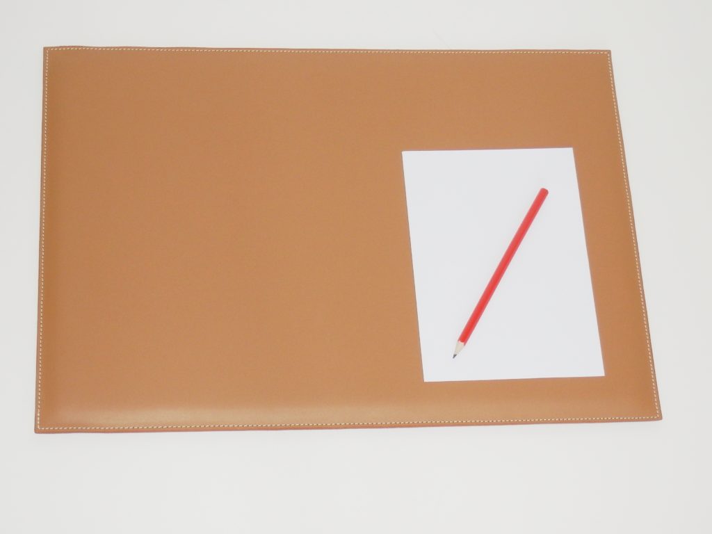Sous-main en double cuir coloris Camel 50 x 35 cm - MIDIPY
